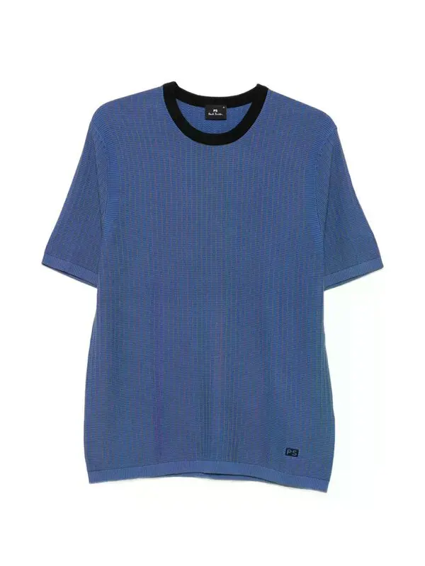 Paul Smith Ribbed-knit Cotton T-shirt - Blue