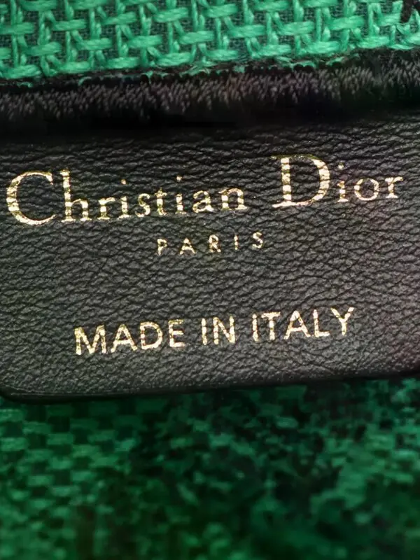 Dior Medium Embroidered Canvas Book Tote Bag - Green