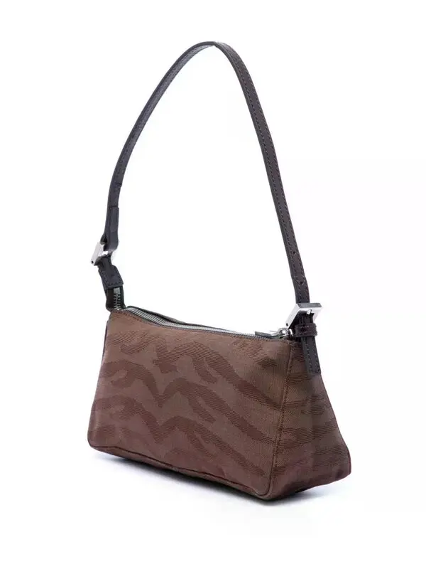 Fendi Zebra Print Canvas Shoulder Bag