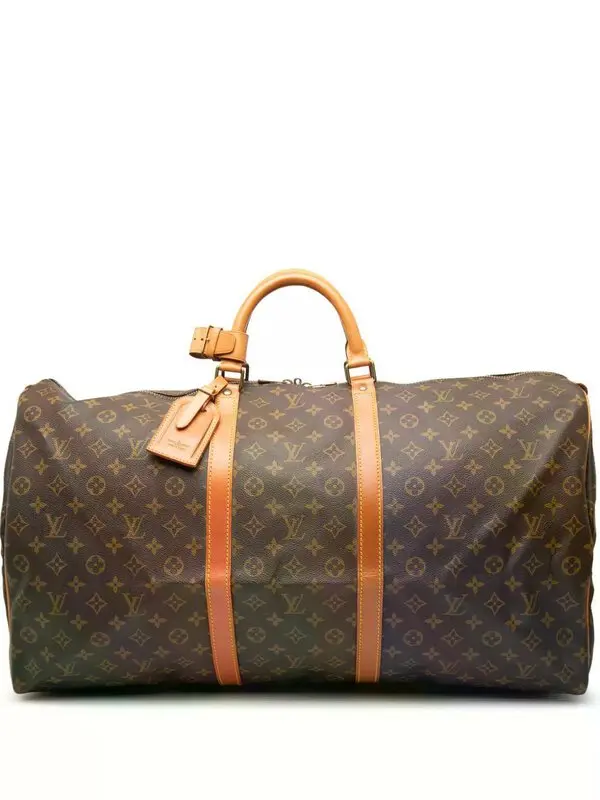 LOUIS VUITTON 1986 Monogram Keepall 60 Travel Bag - Brown