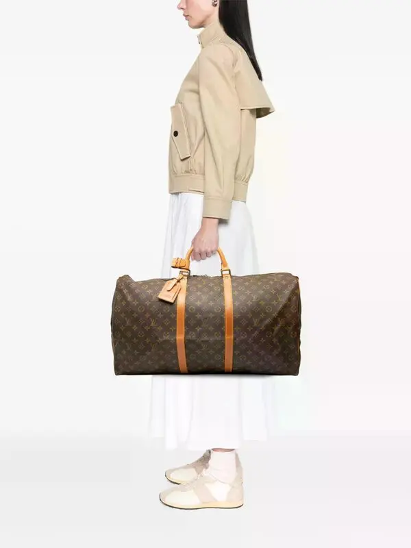 LOUIS VUITTON 1986 Monogram Keepall 60 Travel Bag - Brown