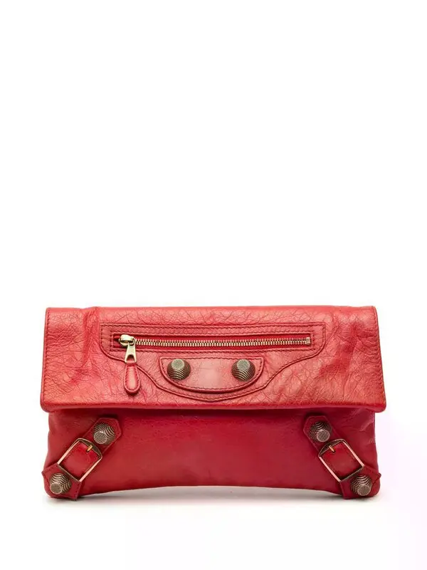 Balenciaga 2005 Lambskin Motocross Giant 21 Envelope Clutch Bag - Red