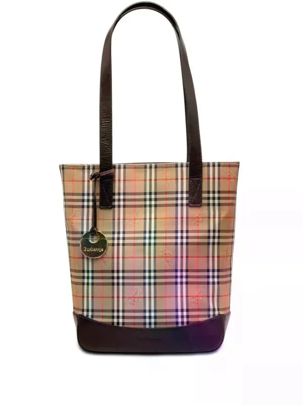 Burberry 20th Century Haymarket Check Canvas Tote Bag - Neutrals