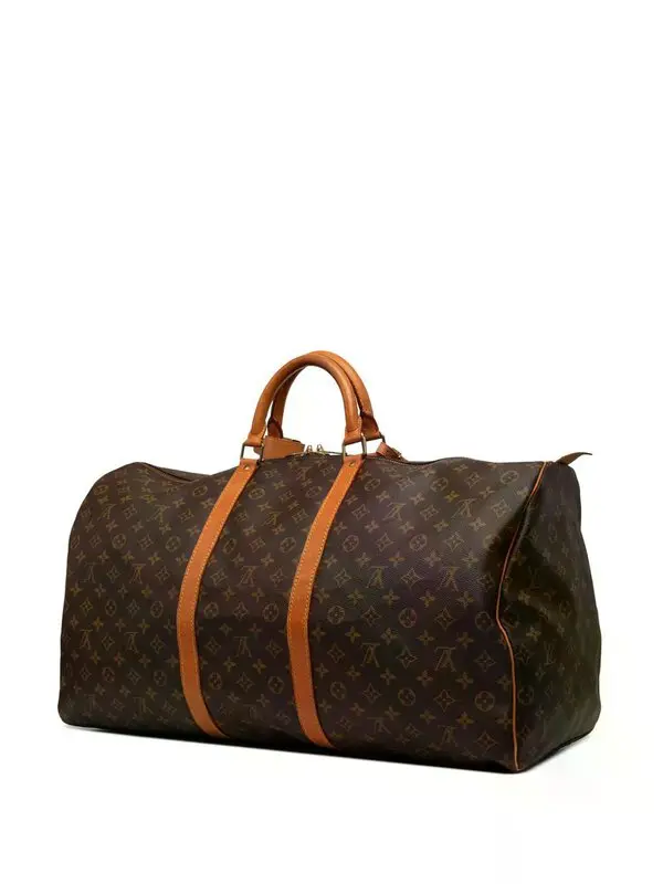 LOUIS VUITTON Monogram Canvas Keepall 60 Travel Bag - Brown