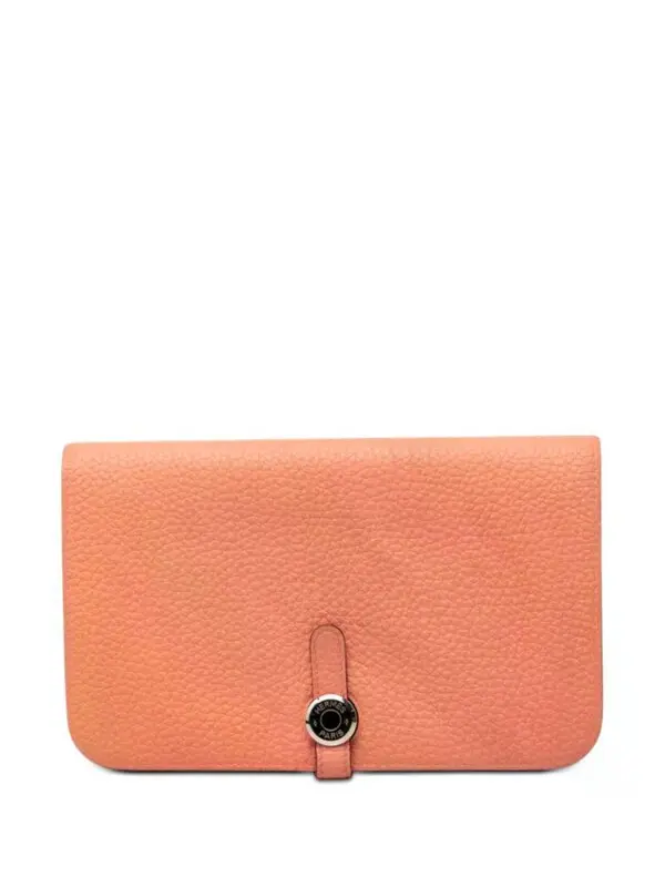 Hermès 2016 Togo Dogon Duo Wallet Gm Long Wallets - Orange