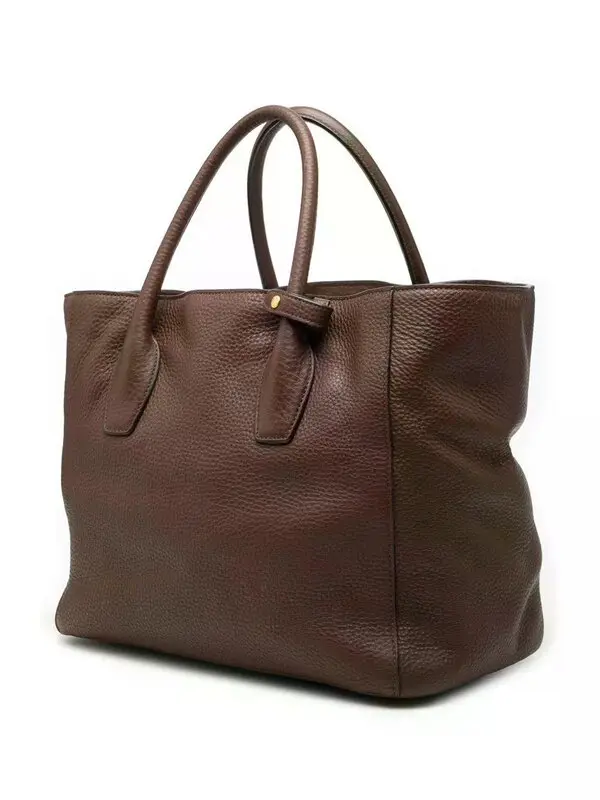 Prada 2010-2026 Vitello Daino Open Convertible Tote Satchel - Brown