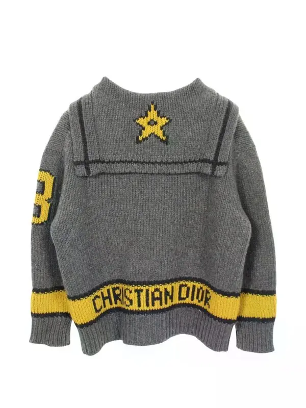 Dior 2000s Sailor-collar Star-motif Cardigan - Grey