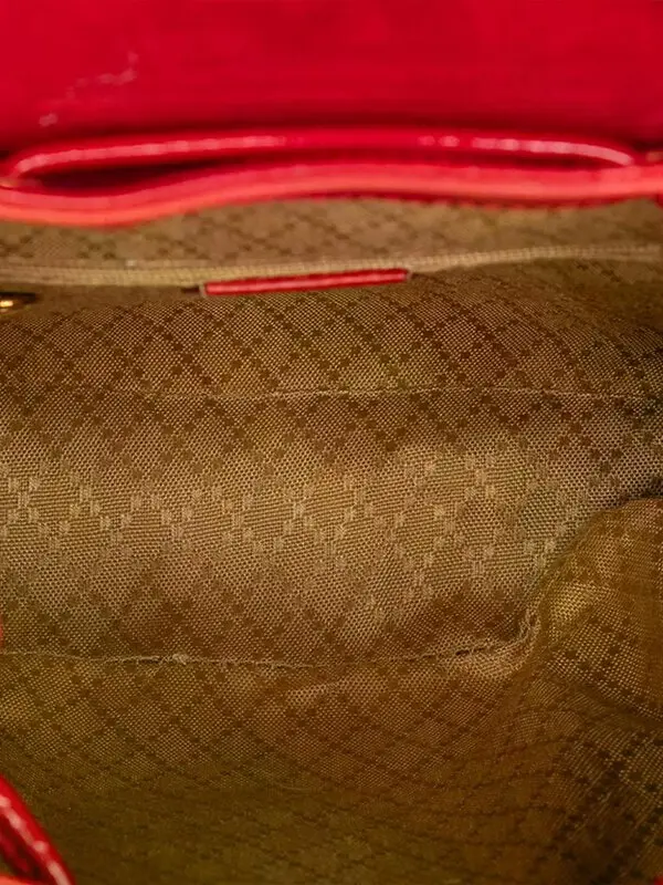 Gucci 20th Century Patent Bamboo Drawstring Backpack