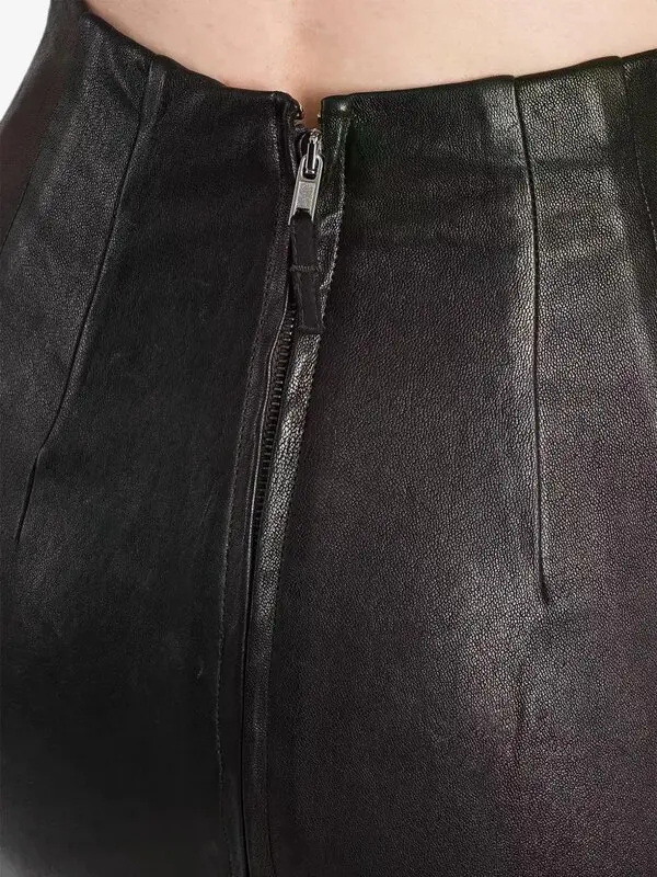 Rick Owens Lambskin Maxi Skirt With Rear Slit