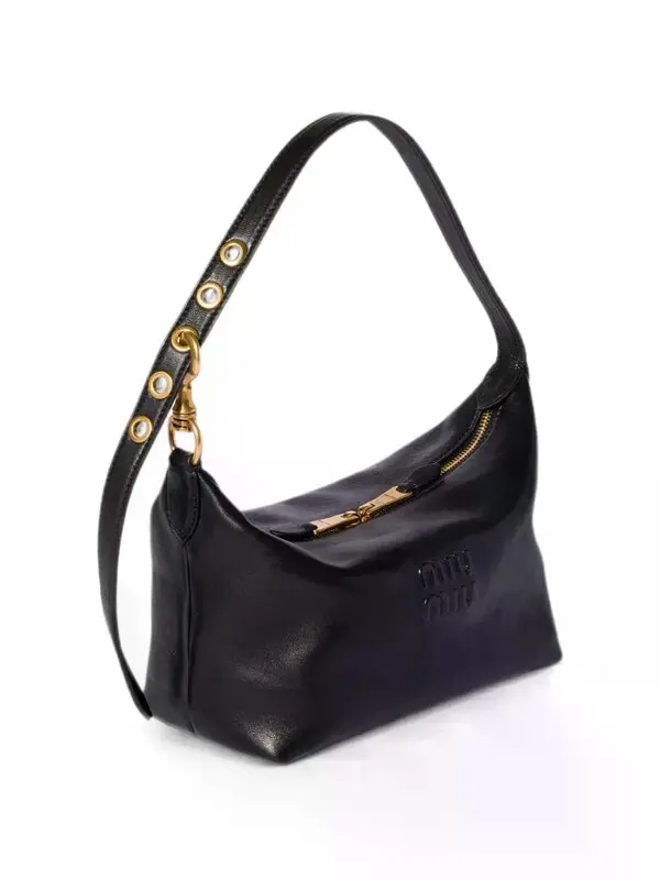 Miu Miu Spirit Nappa Leather Shoulder Bag - Black