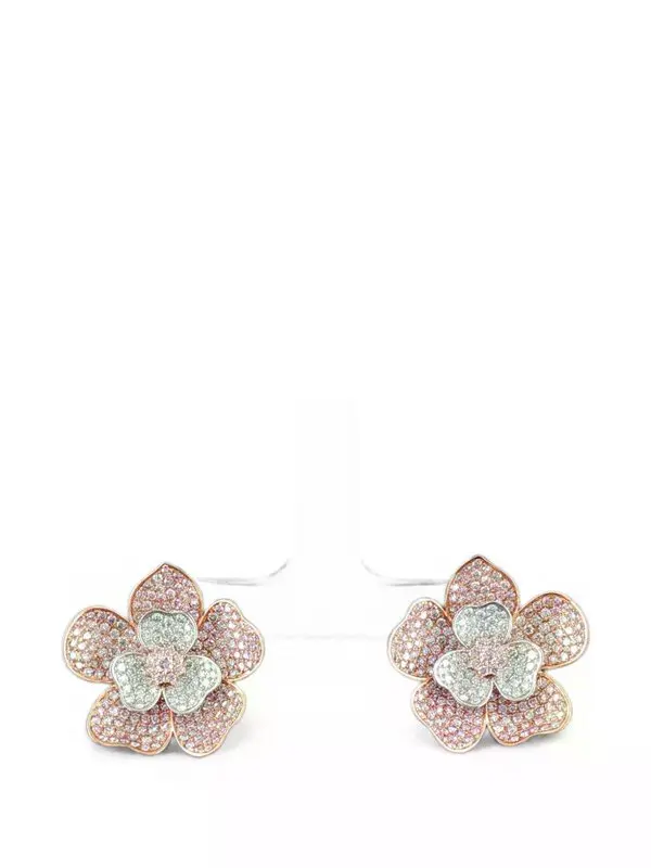 HYT JEWELRY Flower Diamond Earrings - Pink