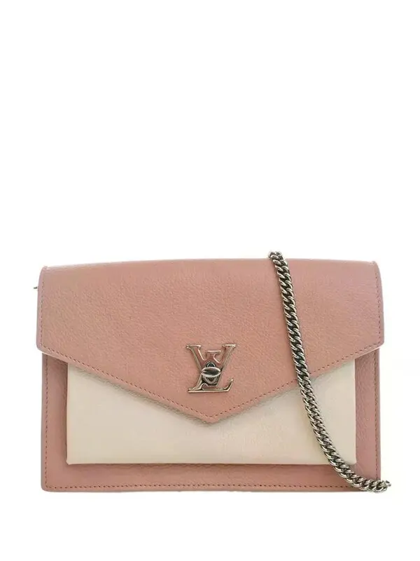 LOUIS VUITTON 2019 Bicolor Leather Mylockme Chain Pochette Crossbody Bag - Pink