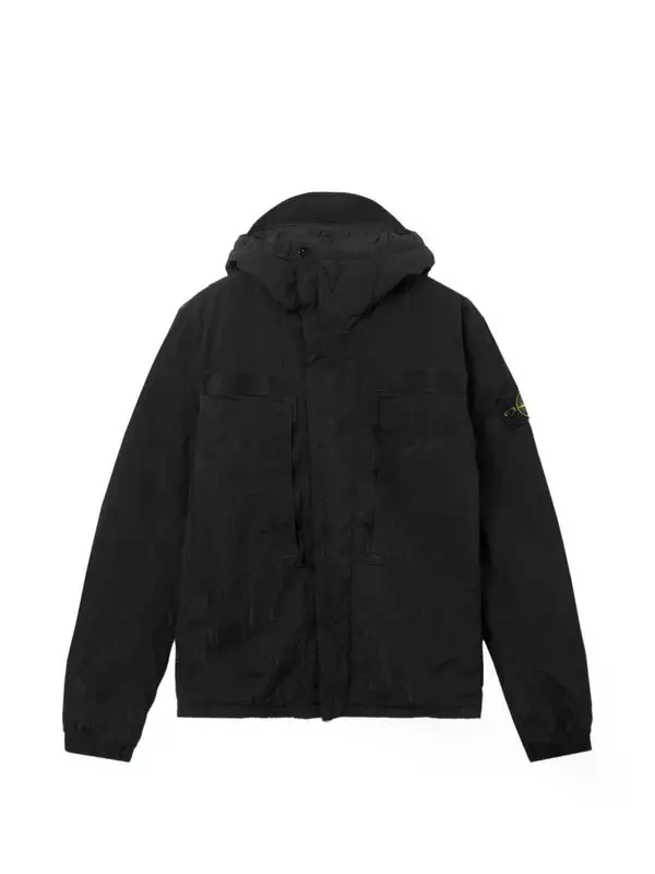 Stone Island Hooded Logo-patch Jacket - Blue