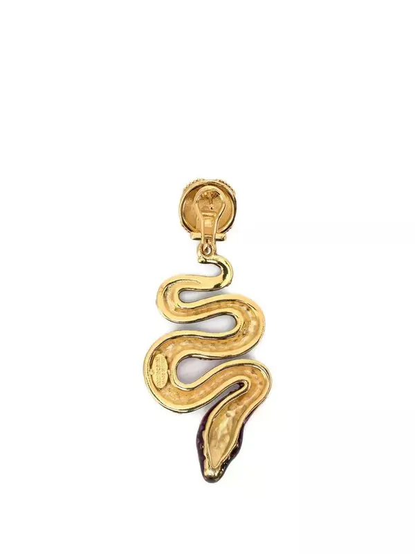 Roberto Cavalli Snake-motif Crystal-embellished Drop Earrings