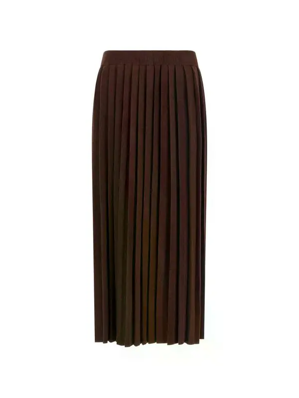 Fabiana Filippi Knitted Pleated Skirt - Brown