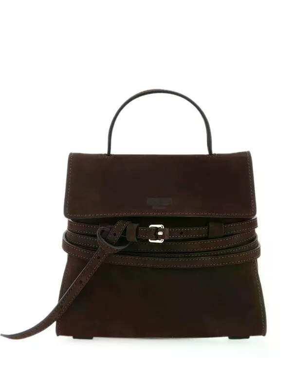 Moschino Small Tie Me Nubuck Tote Bag - Brown