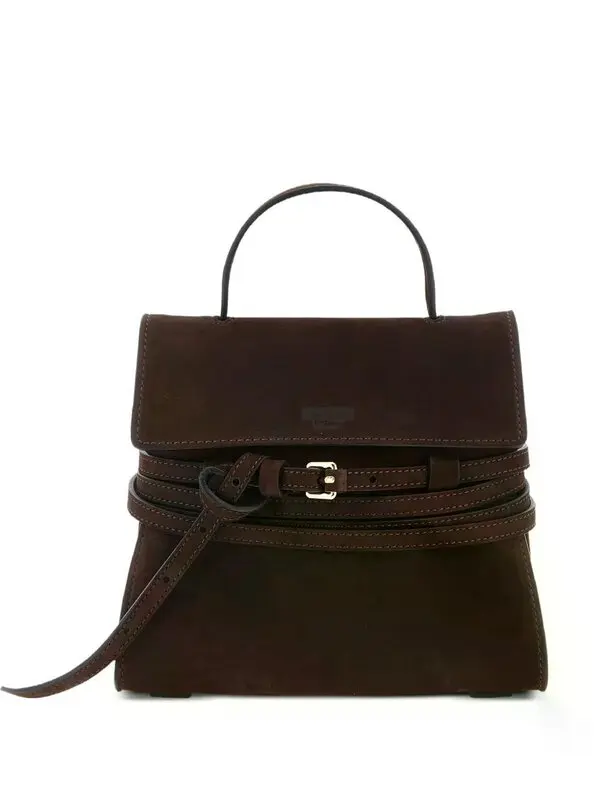Moschino Small Tie Me Nubuck Tote Bag - Brown