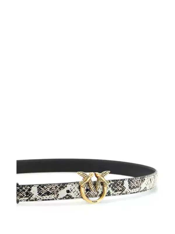 Pinko Love Birds Python-print Belt