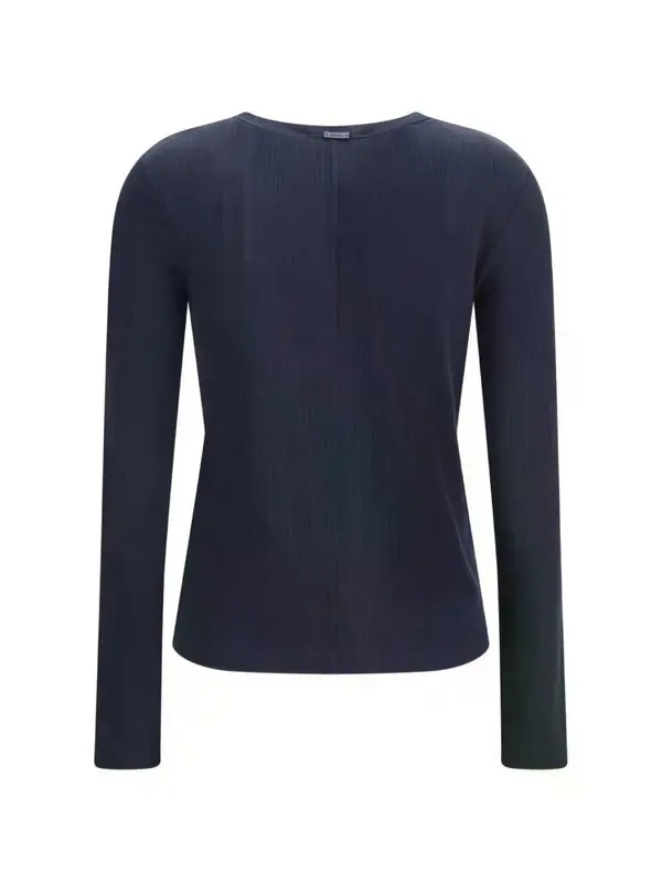 Max Mara Ribbed Long-sleeve T-shirt - Blue