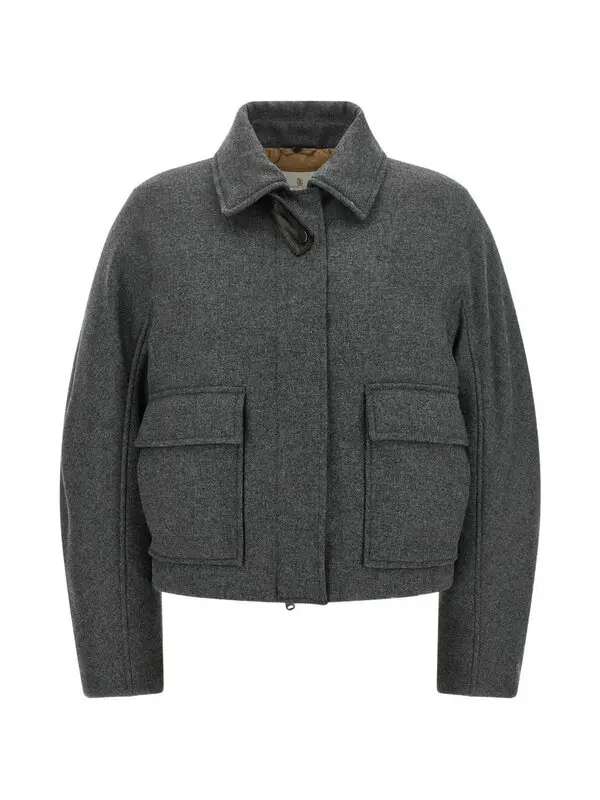 Brunello Cucinelli Shearling-collar Cropped Jacket