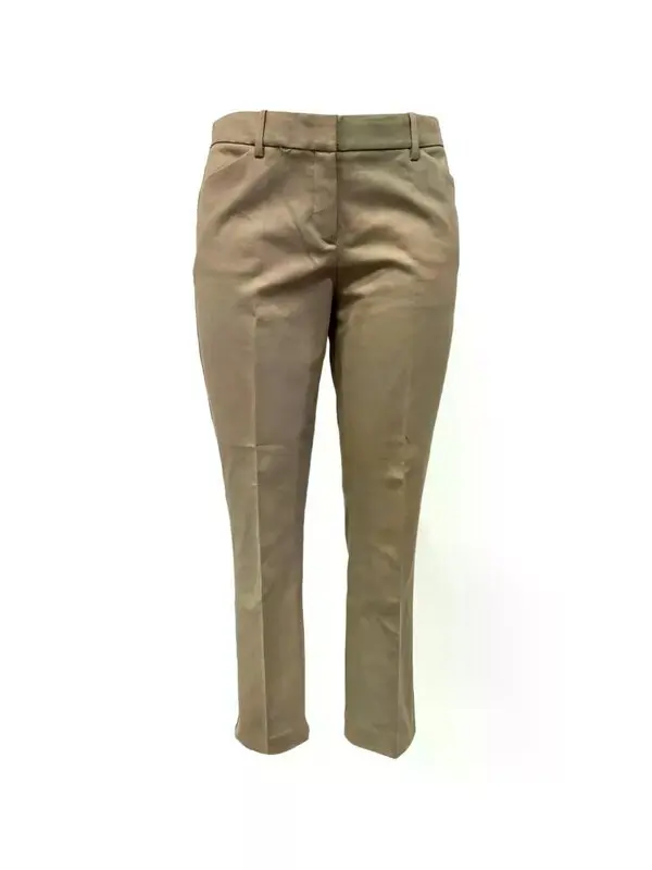 Theory Beige Cropped Trousers - Neutrals
