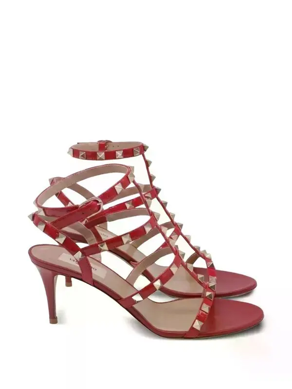 Valentino Garavani Rockstud Caged Stiletto Sandals - Red