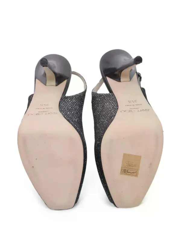 JIMMY CHOO Glitter Peep-toe Pumps