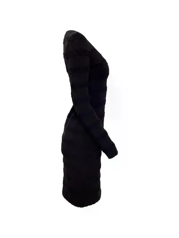 Alaïa Long-sleeve Mini Dress With Woven Detail