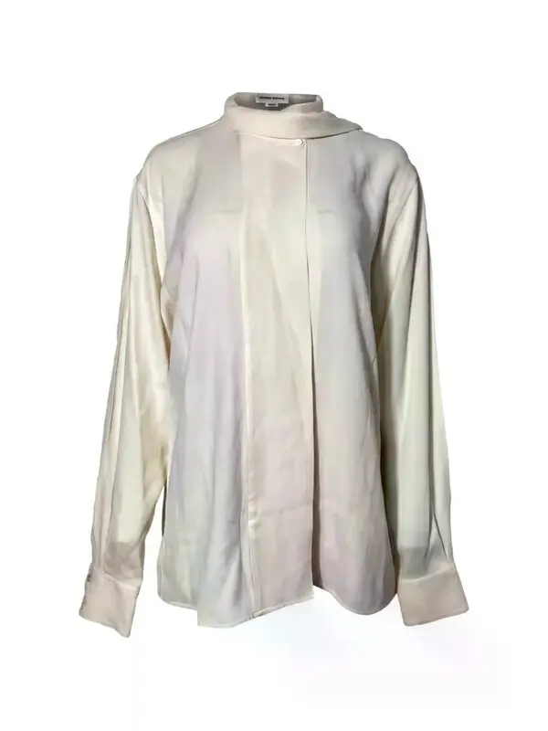 Victoria Beckham Scarf-neck Long-sleeve Blouse - Neutrals