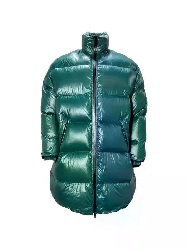 Bottega Veneta Padded Quilted Hooded Zip Up Coat - Green