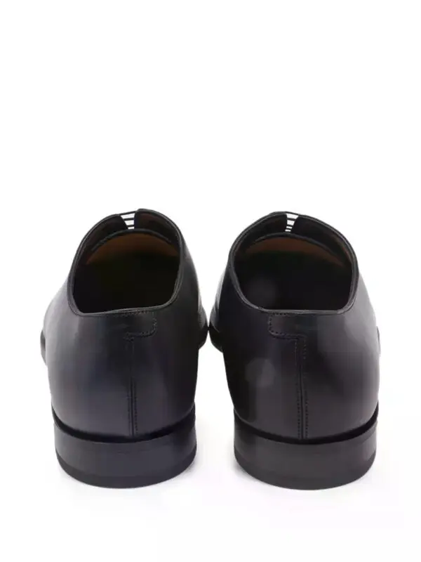 FERRAGAMO Leather Lace-up Almond Toe Oxford Shoes - Black