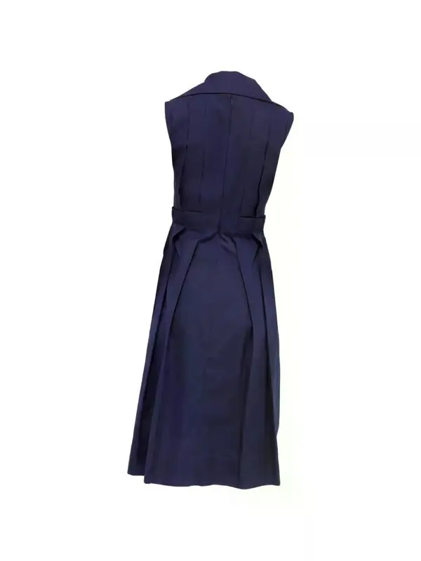 Marni Open-collar Pleated Dress - Blue