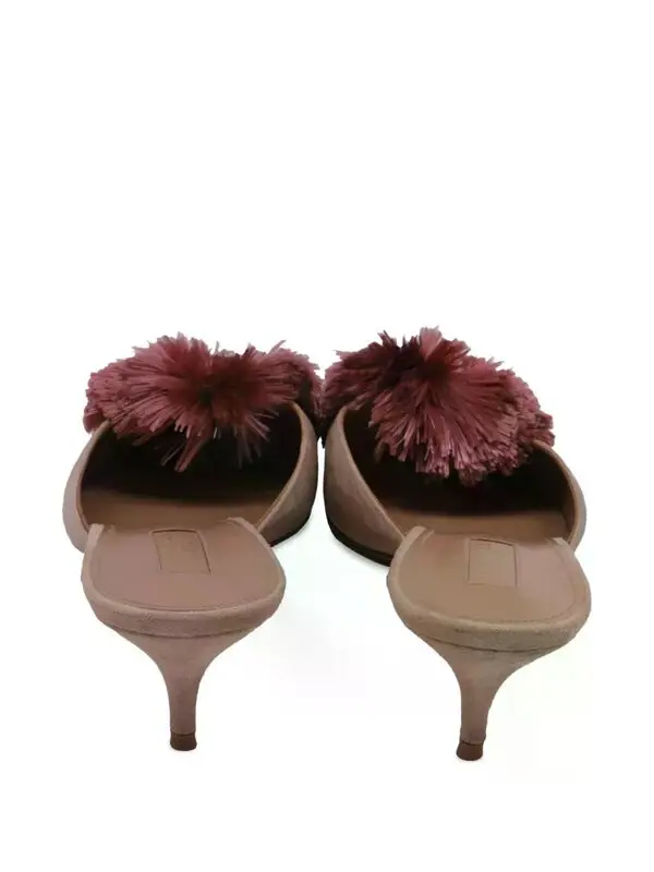 AQUAZZURA Embellished Pointed-toe Mules