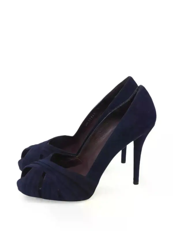 STUART WEITZMAN Peep-toe Suede Pumps
