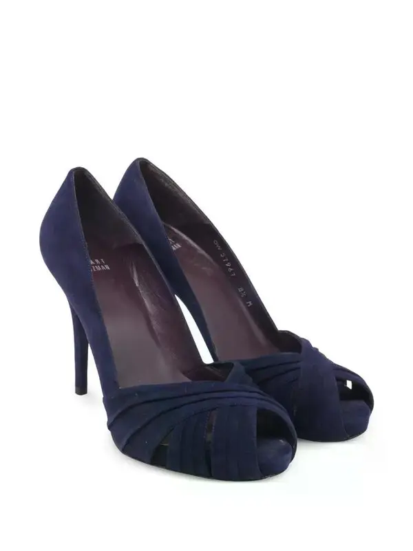 STUART WEITZMAN Peep-toe Suede Pumps