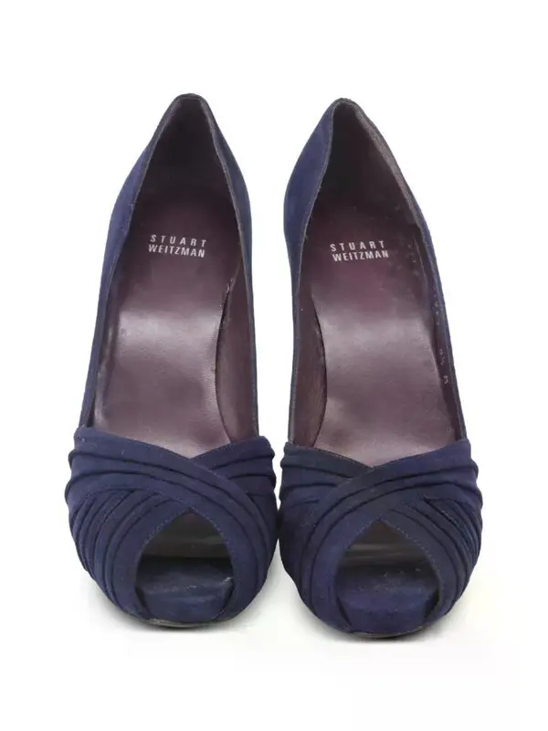 STUART WEITZMAN Peep-toe Suede Pumps