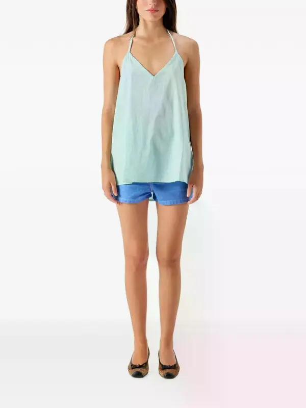 American Vintage Gingham Tie-back Top