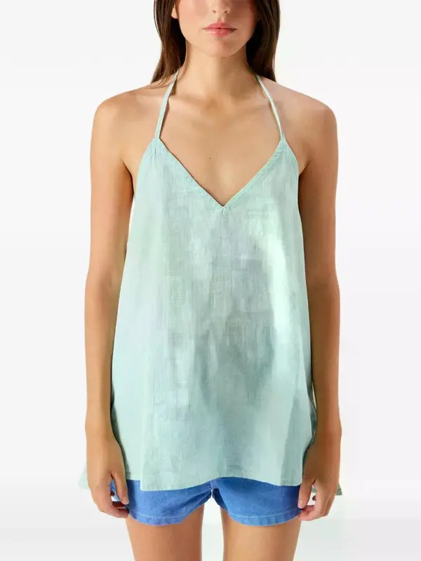 American Vintage Gingham Tie-back Top