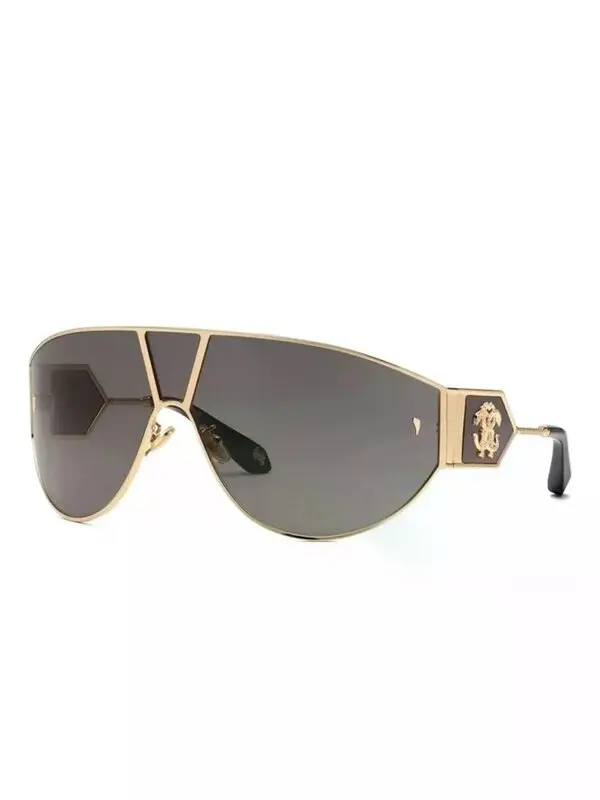 Roberto Cavalli Geometric-frame Logo Sunglasses - Gold