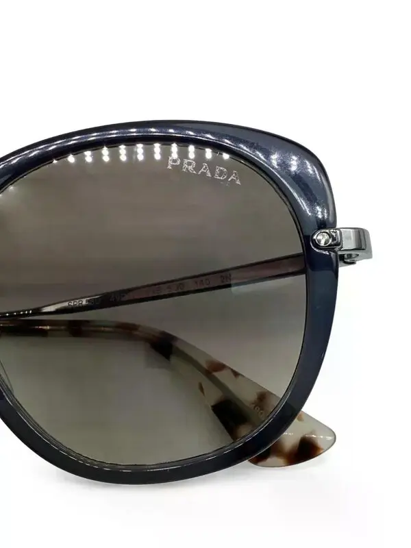 Prada Grey Cat-eye Sunglasses With Tortoiseshell Tips