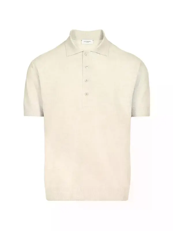 PAOLO PECORA Short-sleeve Knitted Polo Shirt - Neutrals