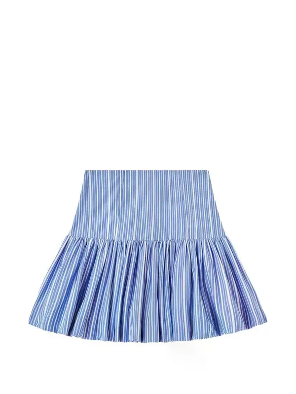 GANNI Tiered Mini Skirt With Vertical Stripe Pattern - Blue