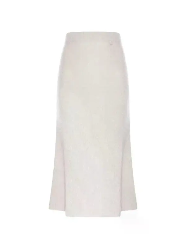 Herno Ribbed-knit Sequin-embellished Skirt - Neutrals