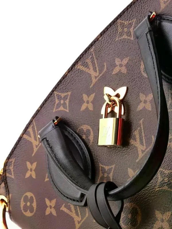 LOUIS VUITTON Flower Zipped Monogram Canvas Pm Tote Bag - Black