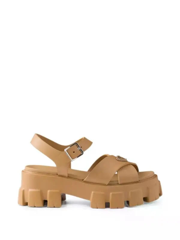 Prada Monolith Rubber Sandals - Neutrals
