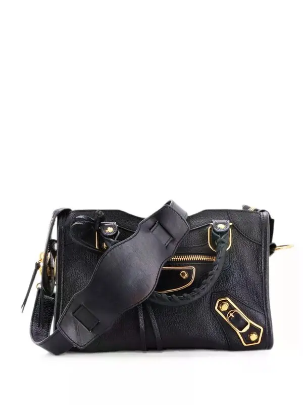 Balenciaga City Classic Metallic Edge Bag Leather Mini Satchel - Black
