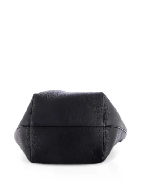 THE ROW Medium Leather Shoulder Bag - Black