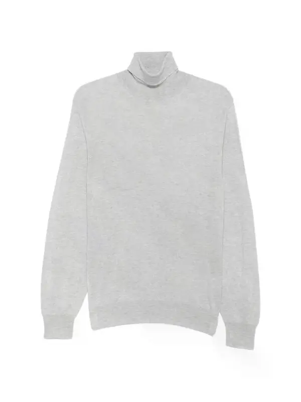 Canali Roll-neck Fine Knit Wool Sweater - Grey