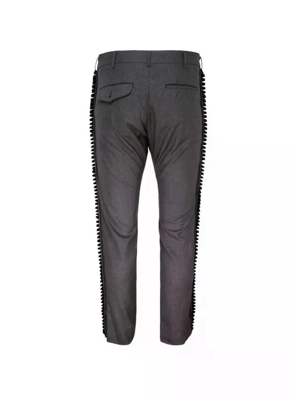 Comme Des Garçons Wool Ruffled Trim Tailored Trousers