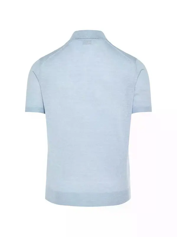 MANDELLI Short-sleeve Polo Shirt - Blue